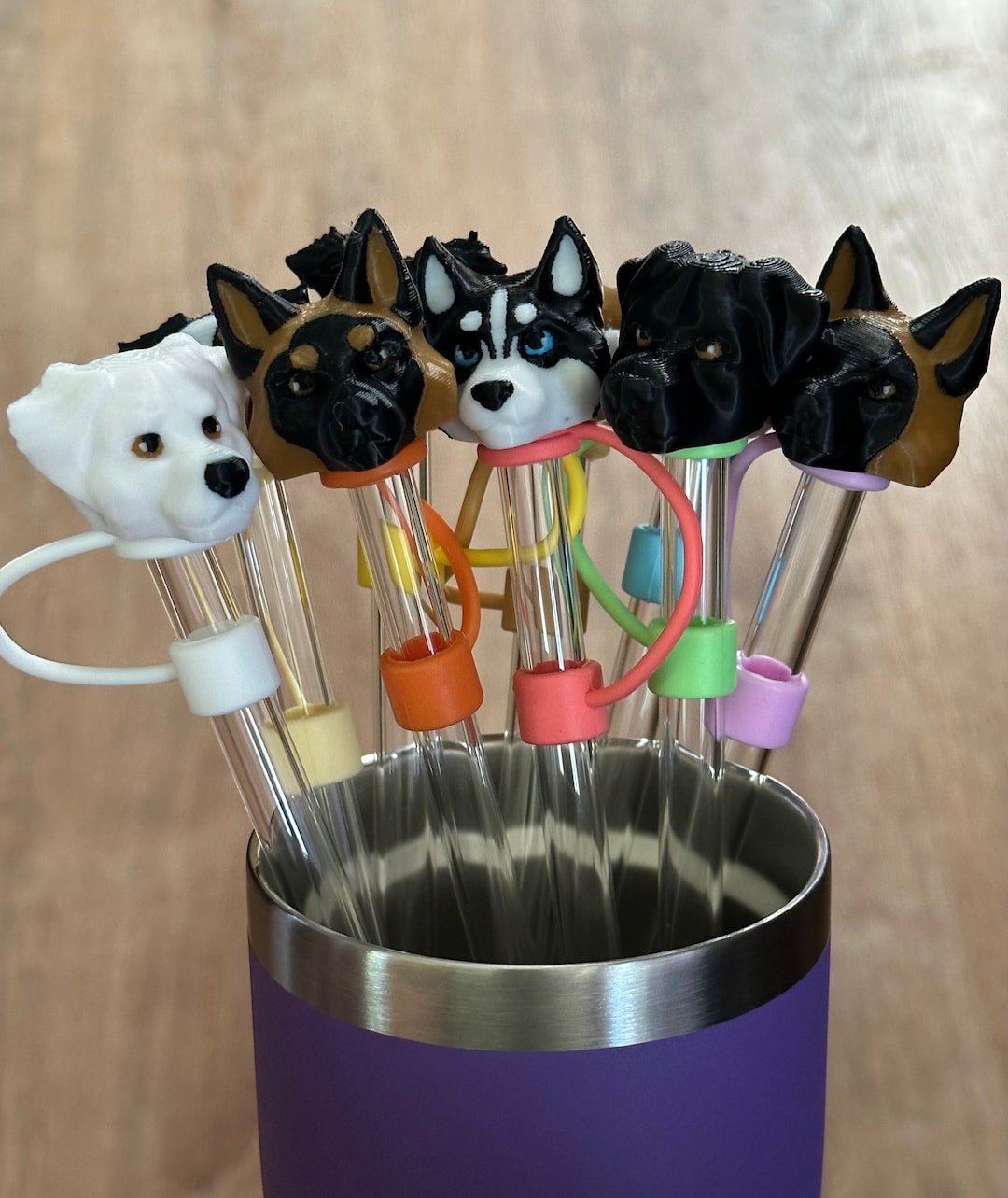 3D Printed Dog Breed Stanley (10mm Straw) Straw Toppers Set #1 - Etsy