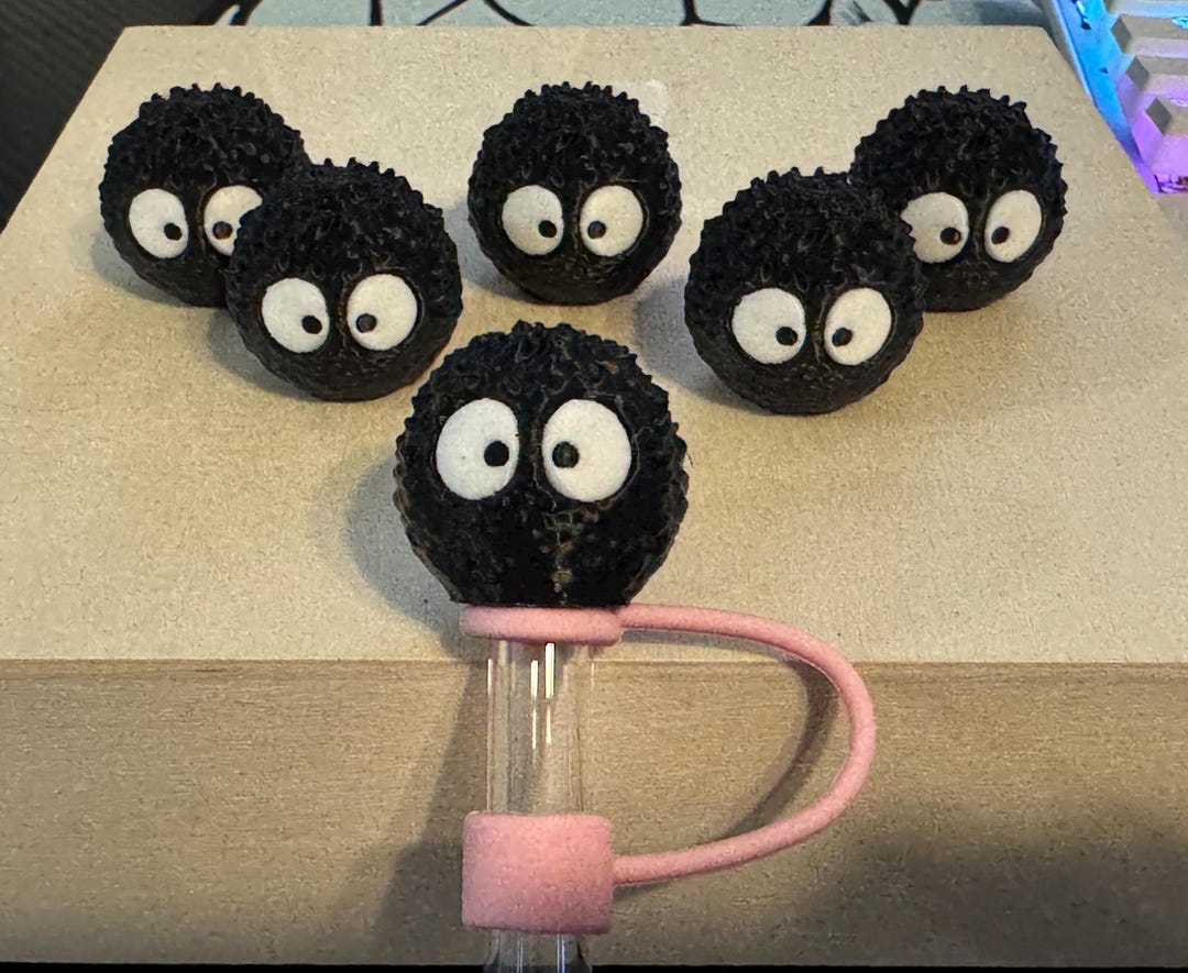 3D Printed Stanley Straw Topper - Soot Sprite - Etsy