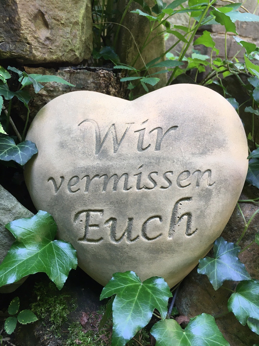 Big Heart, We Miss You, Memorial Stone - Etsy