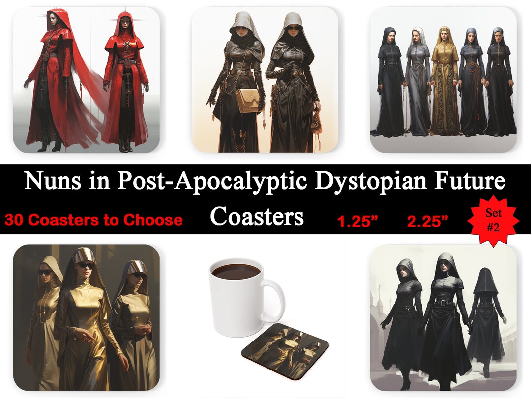 Nuns in Post-apocalyptic Dystopian Future Coasters Set 2 | Drink ...