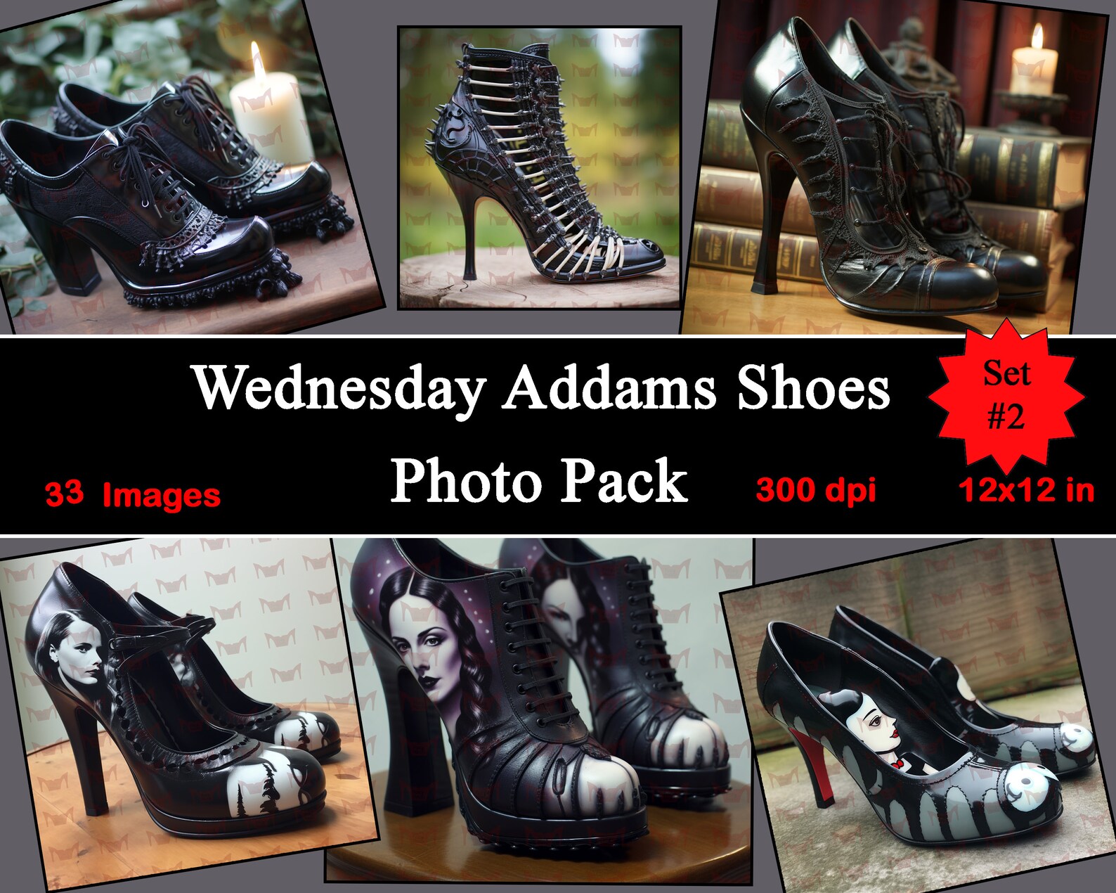 Wednesday Addams Shoes Photo Pack #2 | 33 Creepy Goth Girl Shoes ...