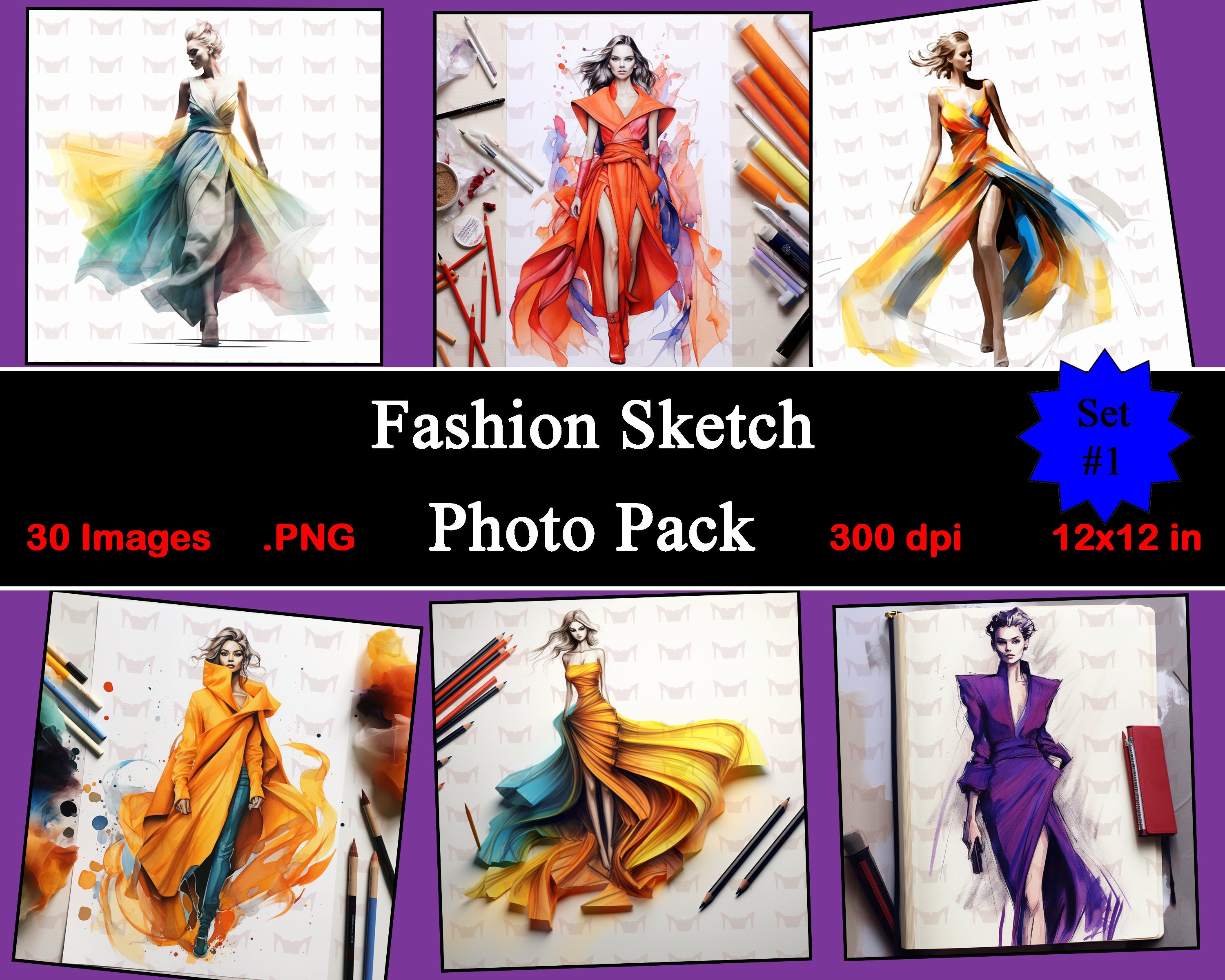 Fashion Sketch Set #1 | Concept Art for Women’s Outfits | Paris to ...