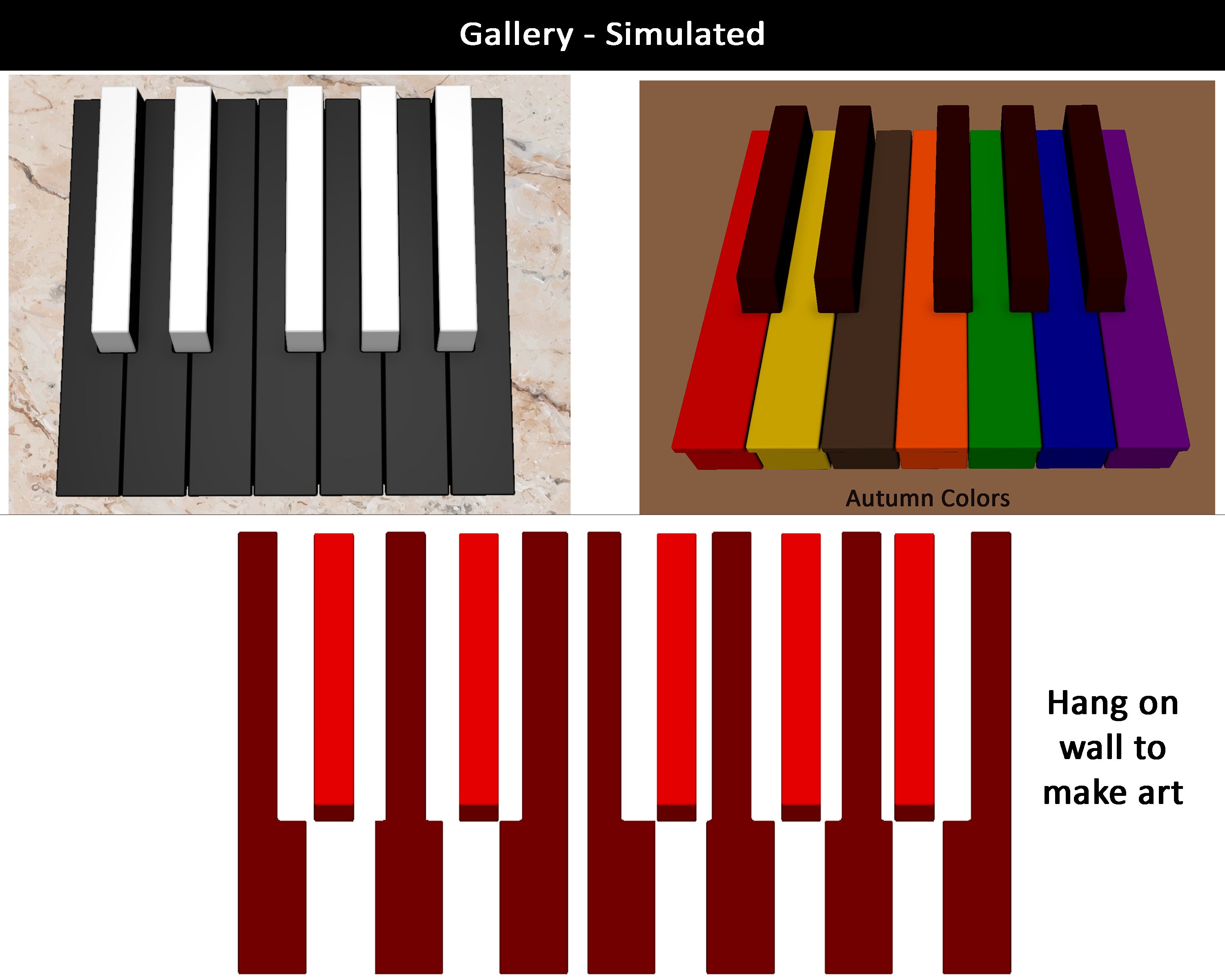 Piano Keys STL 12 Separate Piano Keys Octave ABS Filament or Resin ...