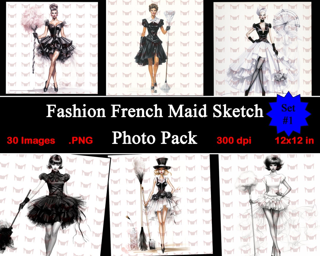 Fashion French Maid Sketch - Set 1 | Concept Art for Fashion French ...