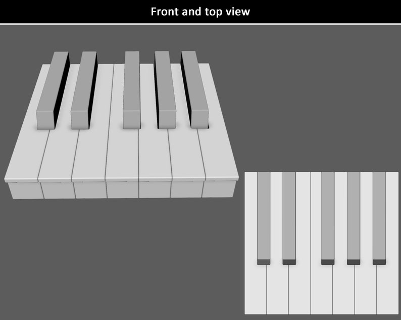 Piano Keys STL 12 Separate Piano Keys Octave ABS Filament or Resin ...