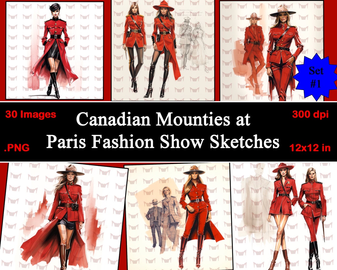 Canadian Mounties at Paris Fashion Show Sketches Set 1 Concept Art for ...