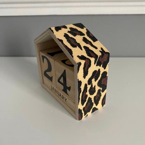 Wooden Block Calendar, Perpetual Calendar, Home Office Desk Calendar ...