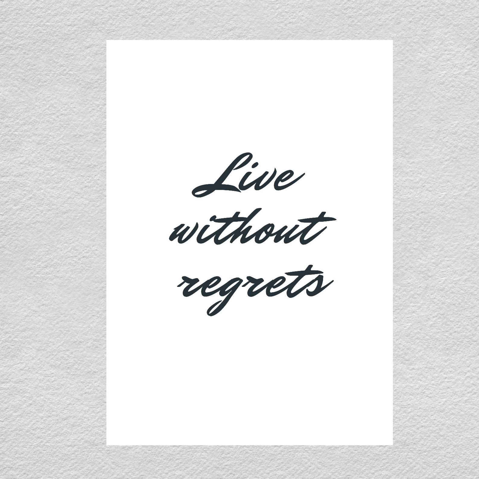 Live without regrets Motivational quotes Printable wall art | Etsy