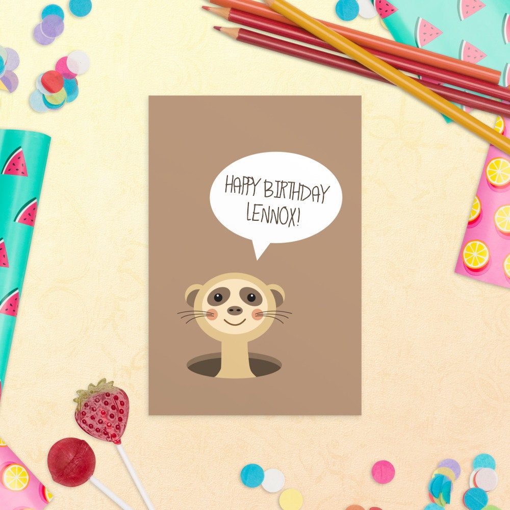 Postcard Meerkat A6 Size Say Hello to Family or Friends Mongoose ...