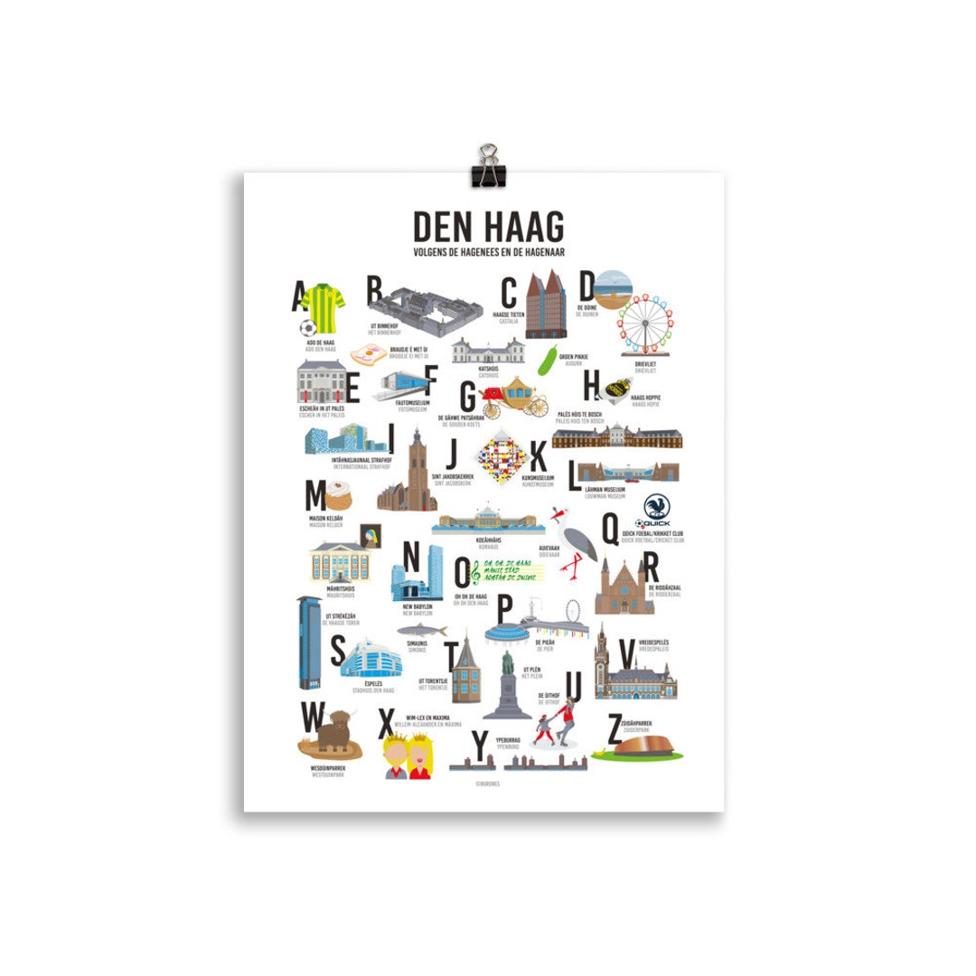 The Hague Art Print Giclée Art Print Dutch Buildings Illustration ...