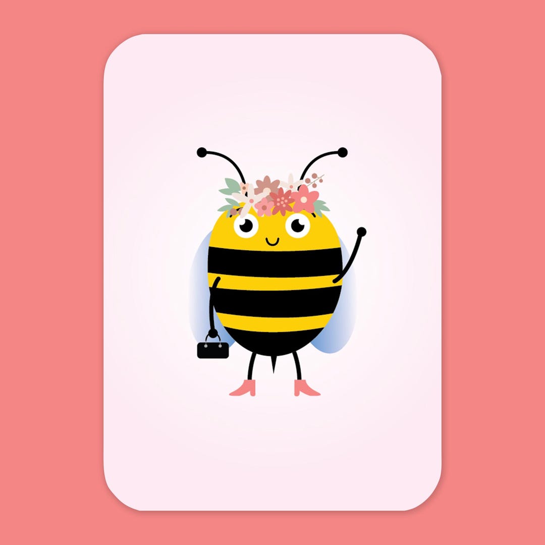 Postcard - Queen Bee | A6 Size | Honey Bee Illustration | Bumble Bee ...