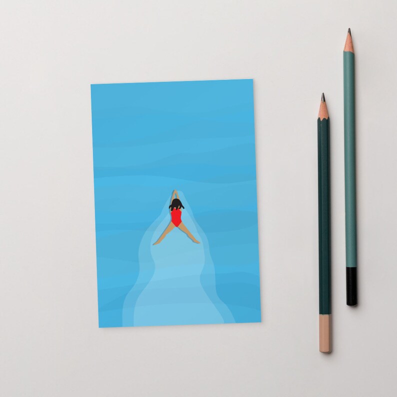 Postcard Just Keep Swimming A6 Size Ocean Illustration Greeting Card ...