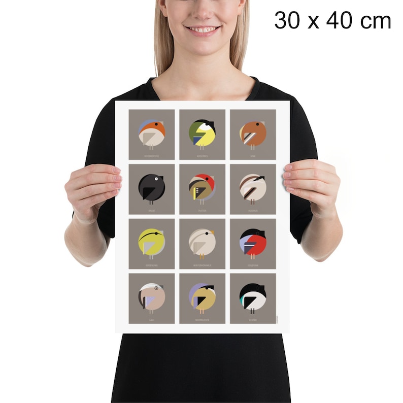 United Birds Poster Dutch Garden Birds Giclée Art Print Wall Decor ...