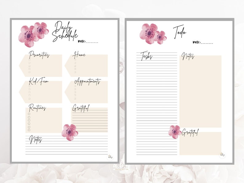 Planner Insert Bundle Flowers - Etsy