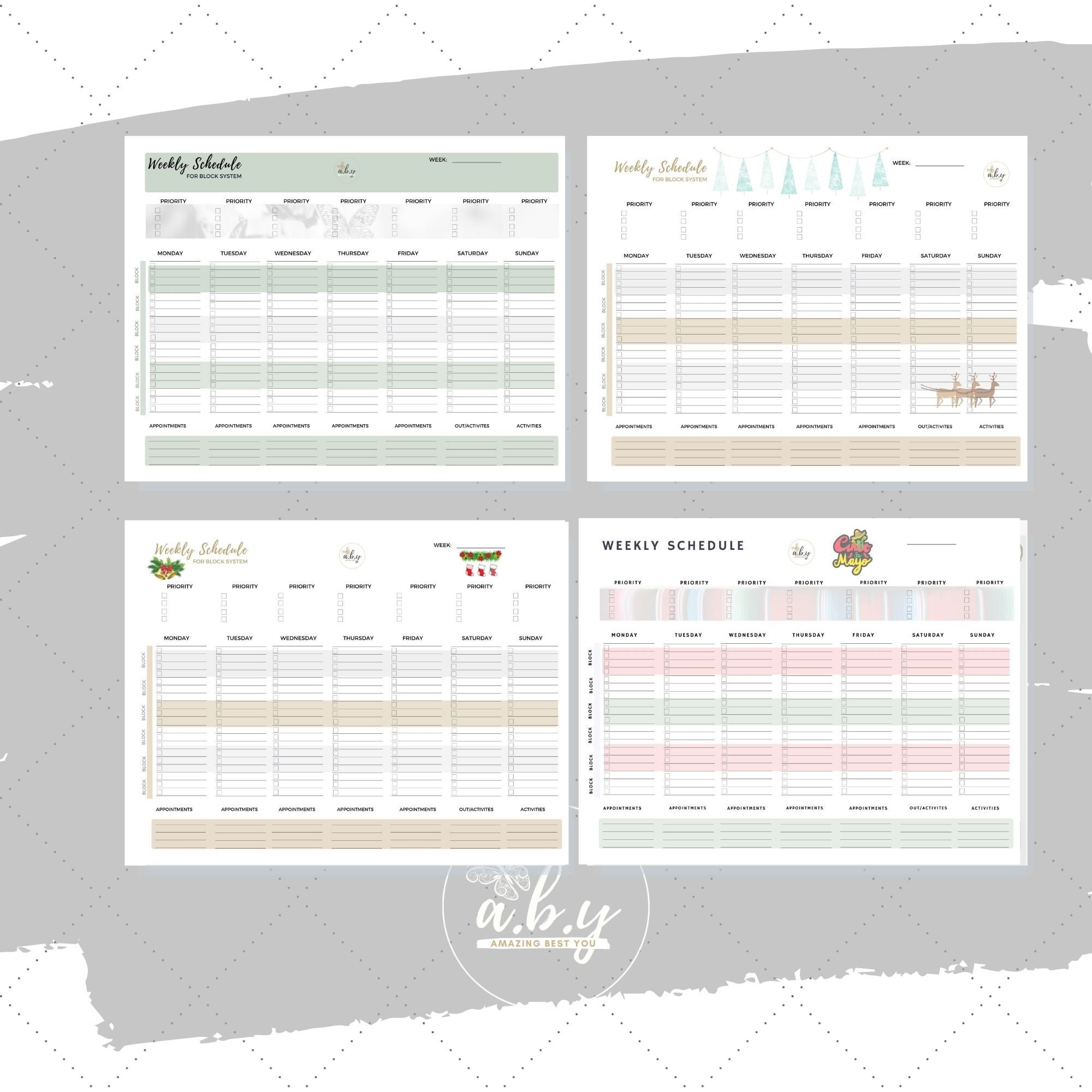 Block SYSTEM Weekly Planner (20 Styles) - Etsy