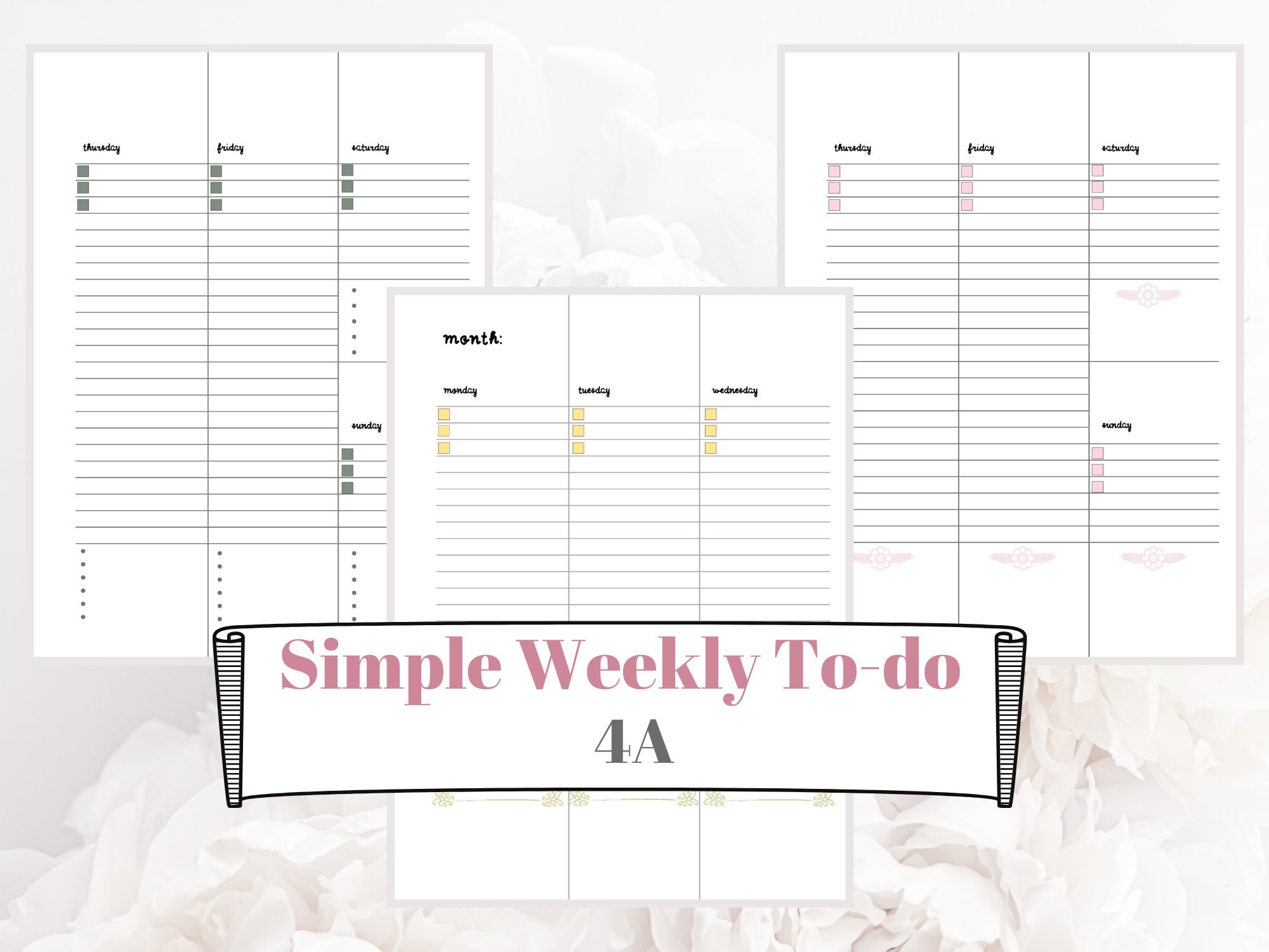 Weekly Plan Template, Printable Weekly, Weekly Schedule, Simple Weekly ...