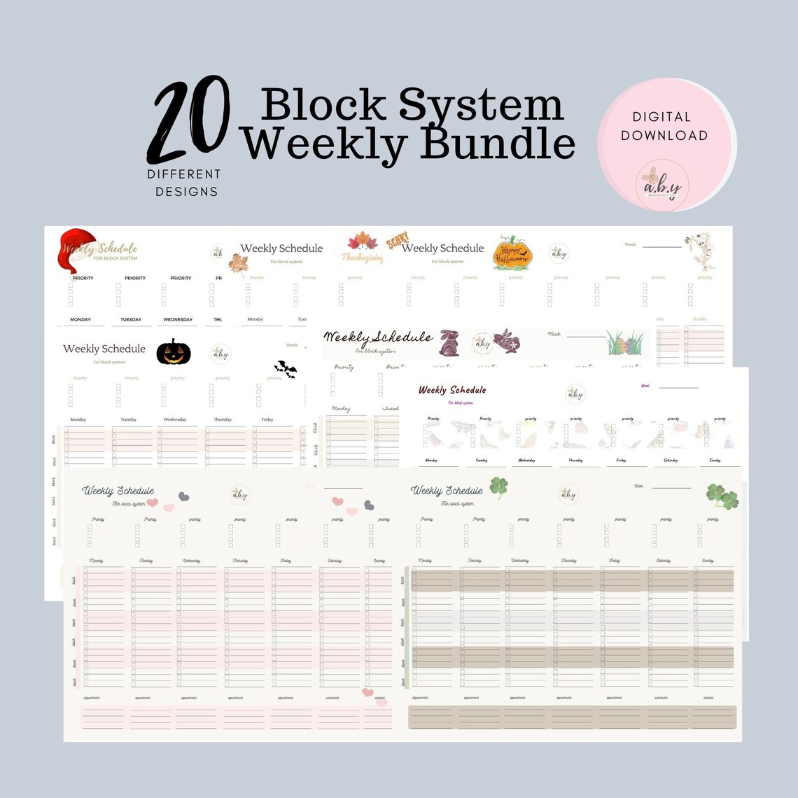 Block SYSTEM Weekly Planner 20 Styles - Etsy