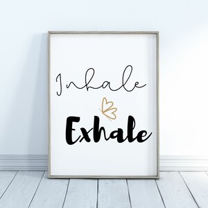 Inhale Exhale Wall Decor Printable Art Office Positive Affirmations - Etsy