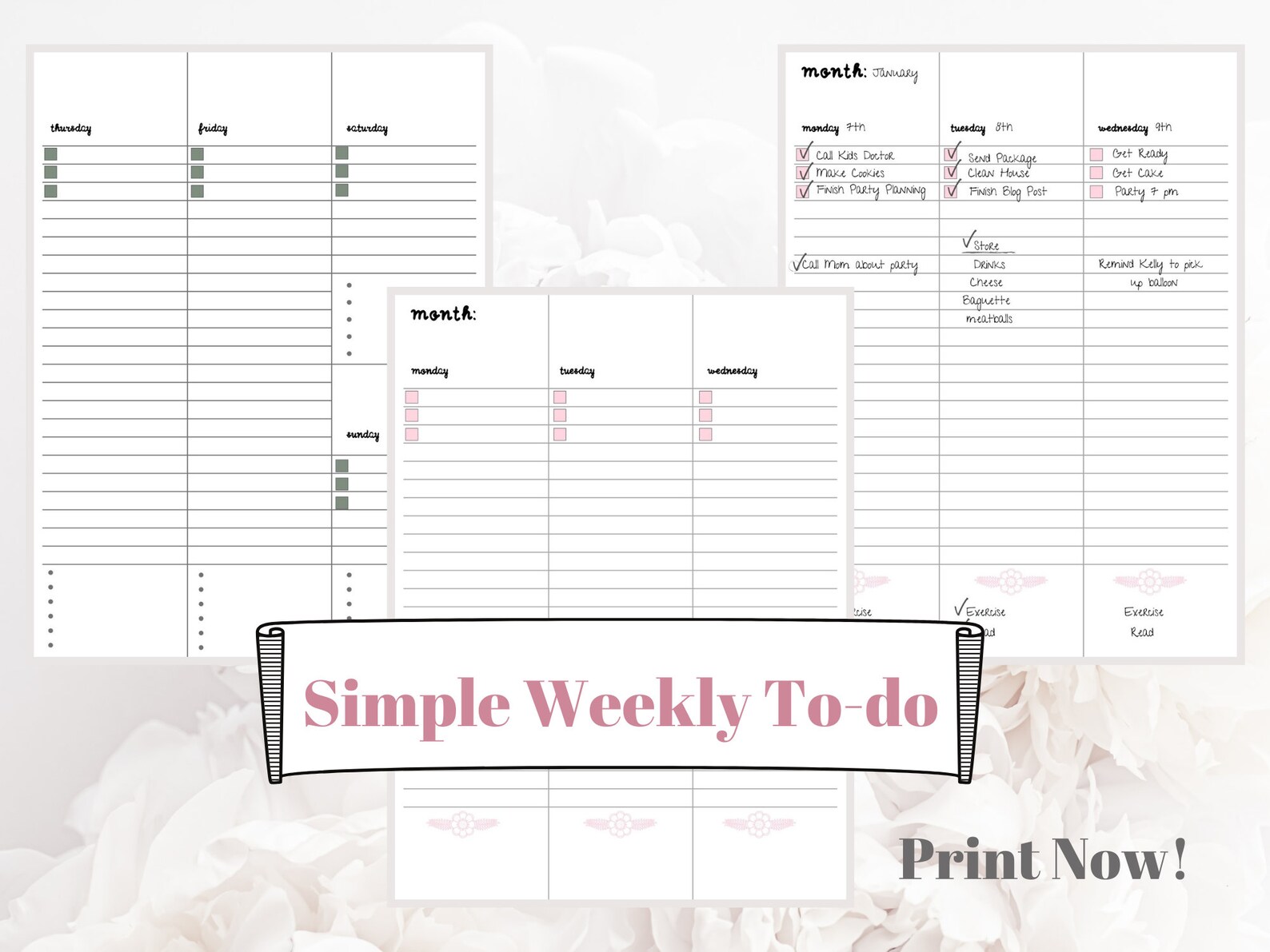 Weekly Plan Template, Printable Weekly, Weekly Schedule, Simple Weekly ...