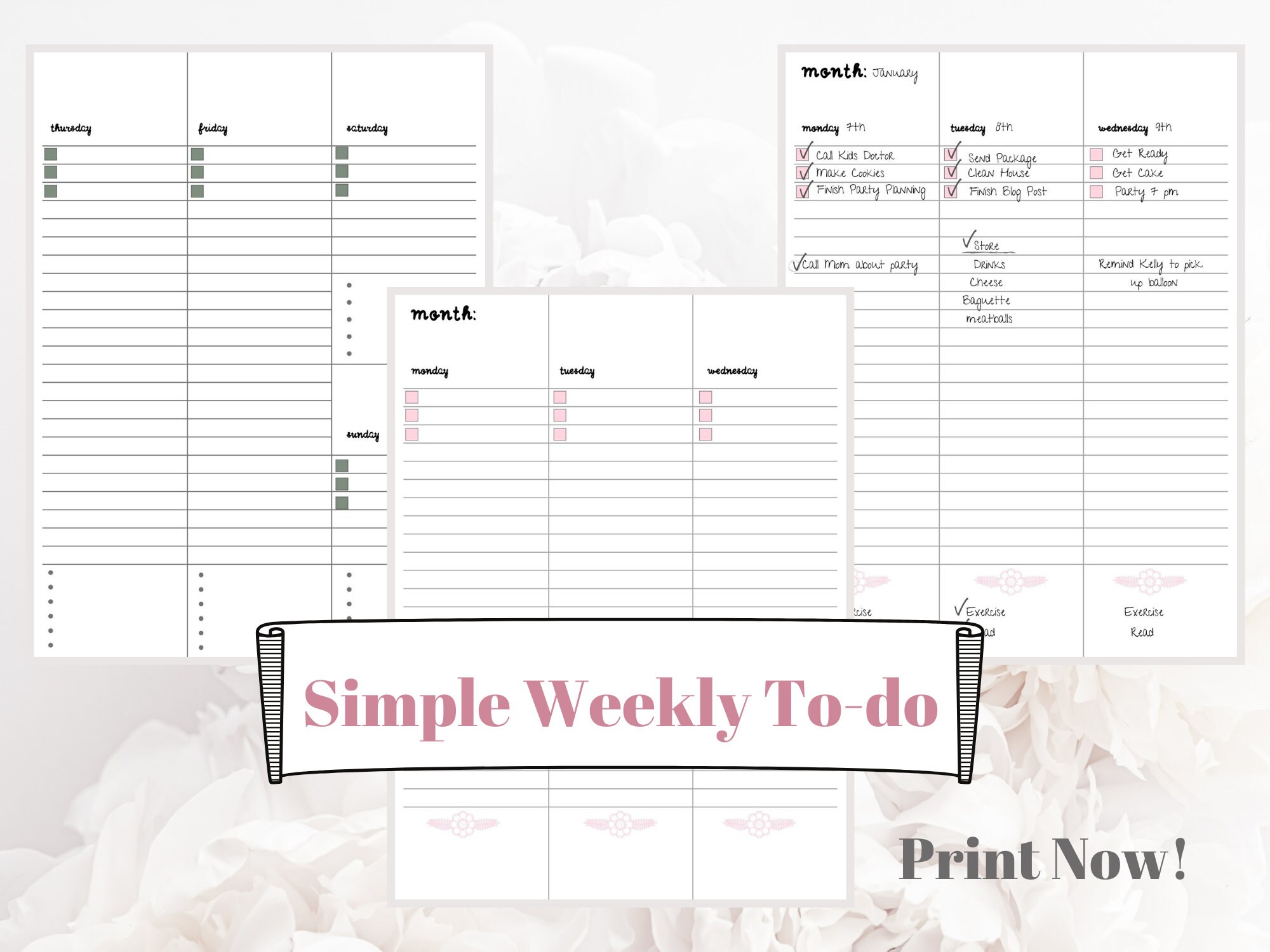 Weekly Plan Template, Printable Weekly, Weekly Schedule, Simple Weekly ...