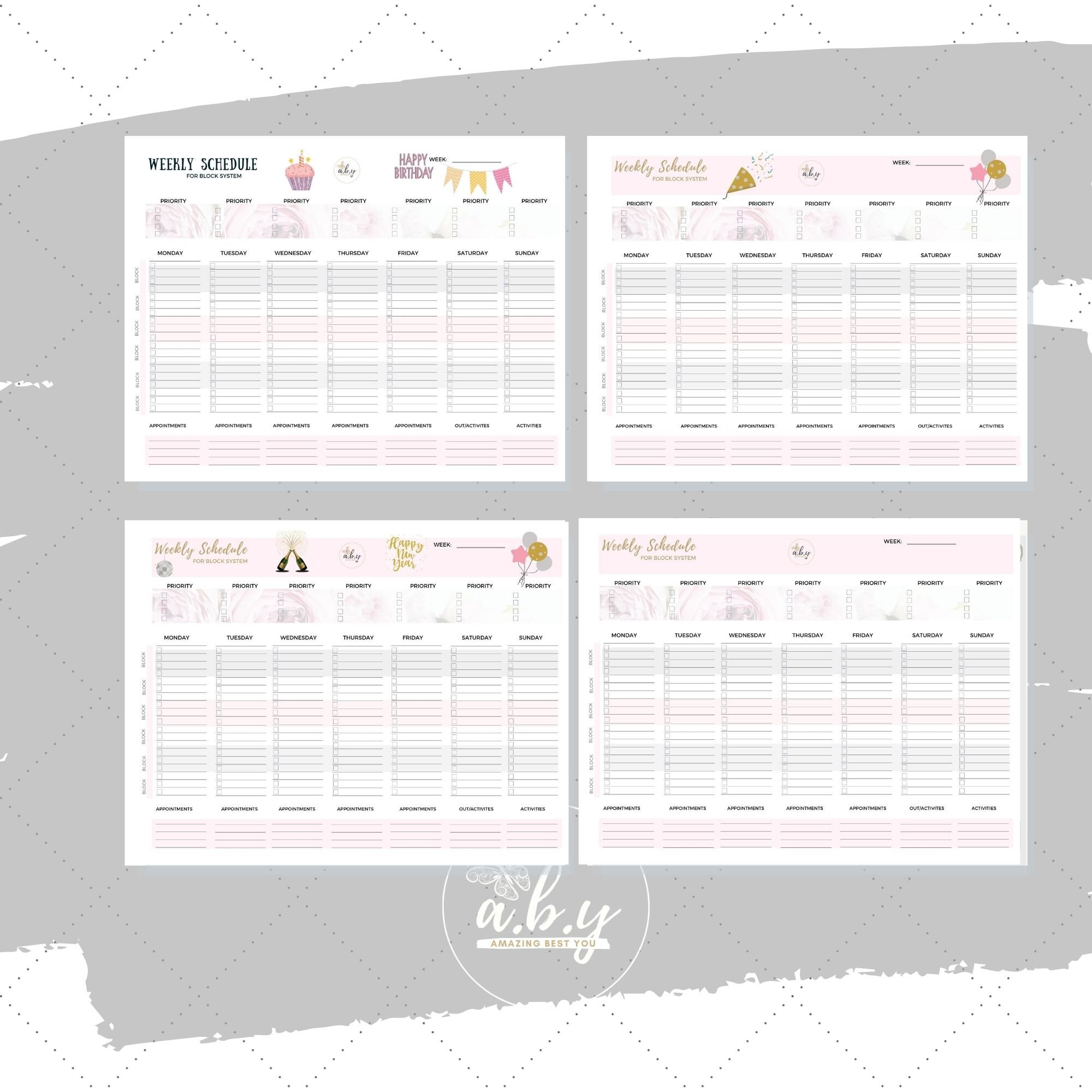 Block SYSTEM Weekly Planner (20 Styles) - Etsy