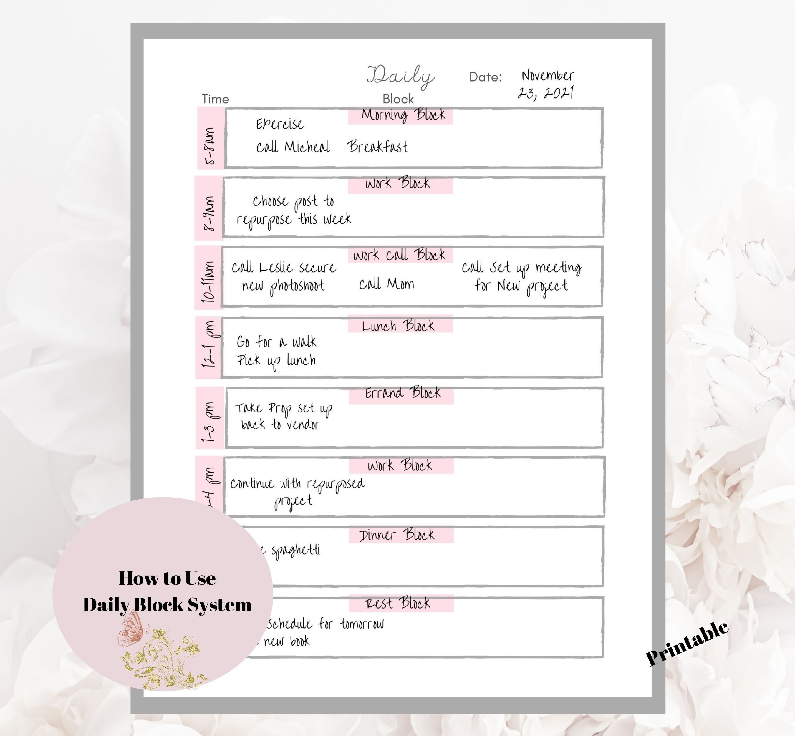 Master To-do List With Daily Blocking System Pink for Woman, Moms, and ...