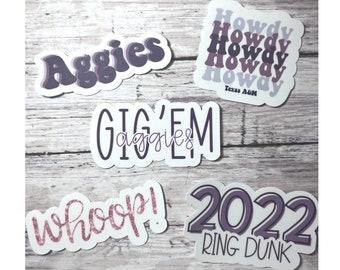 Texas A&m Aggie Stickers - Etsy