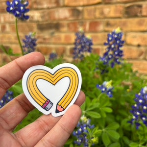 Pencil Heart Sticker, Pencil Heart, Teacher Sticker, Pencil Sticker ...