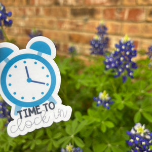 Time to Clock in Sticker, Clock in Reminder Sticker, Computer Sticker ...