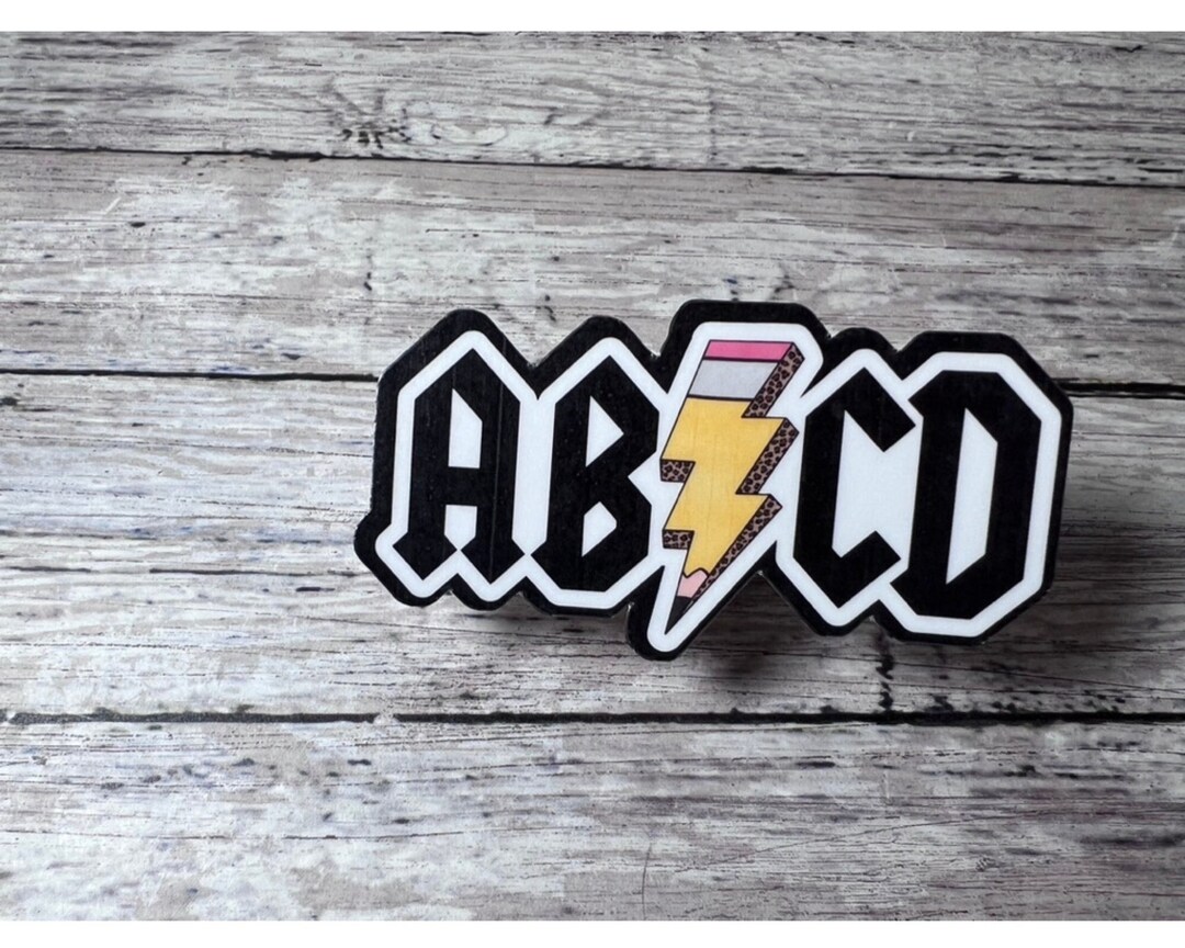 Lightning Bolt ABCD Sticker Lightning Bolt Trendy Teacher - Etsy