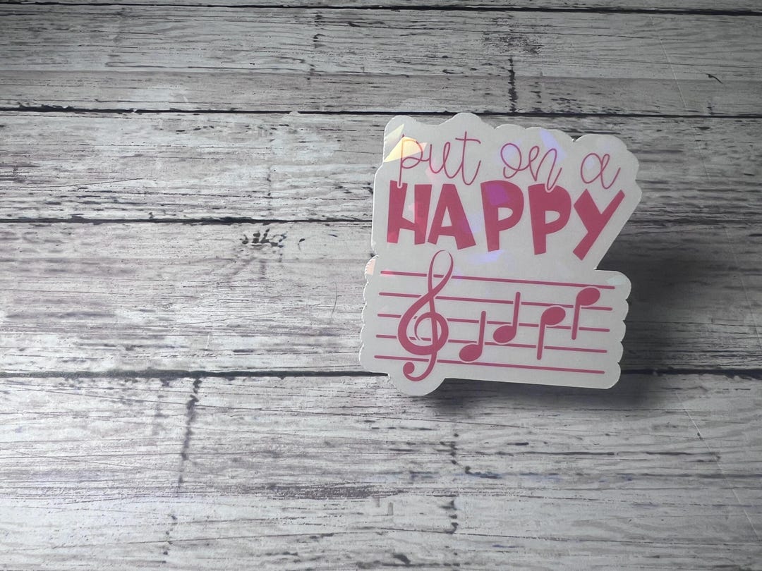 Put on a Happy Face Sticker, Music Teacher Gift - Etsy