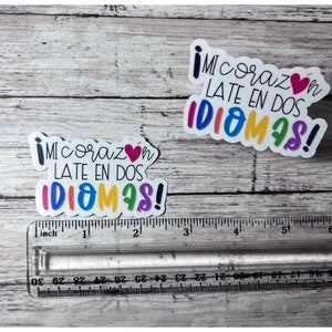 Mi Corazón Late En Dos Idiomas! Sticker - Etsy