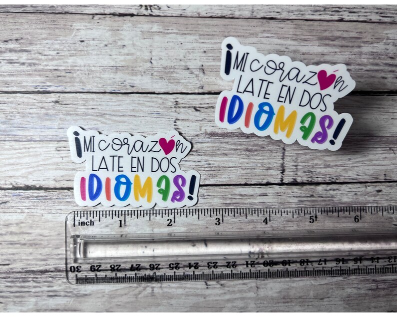 Mi Corazón Late En Dos Idiomas! Sticker - Etsy