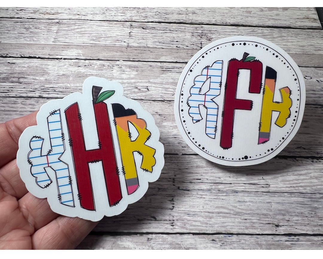 Custom Teacher Monogram, Name Sticker, Monogram Sticker, Custom Name ...