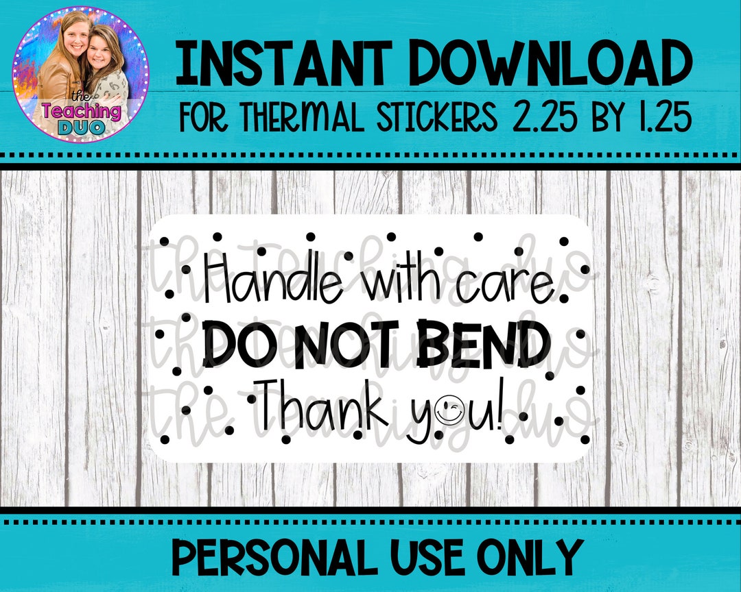 Handle With Care Thermal Label, Sticker PNG Download, Packaging ...