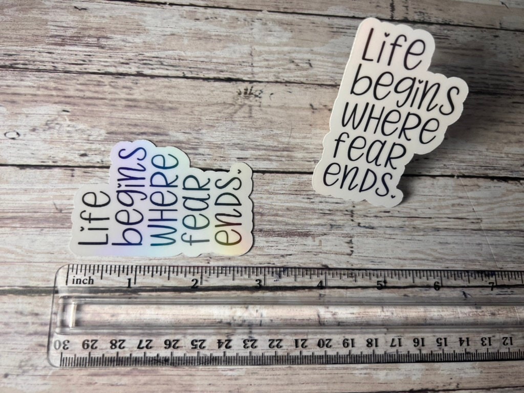 Life Begins Where Fear Ends, Encouragement Sticker, Kind Sticker ...