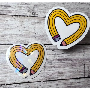 Pencil Heart Sticker, Pencil Heart, Teacher Sticker, Pencil Sticker ...