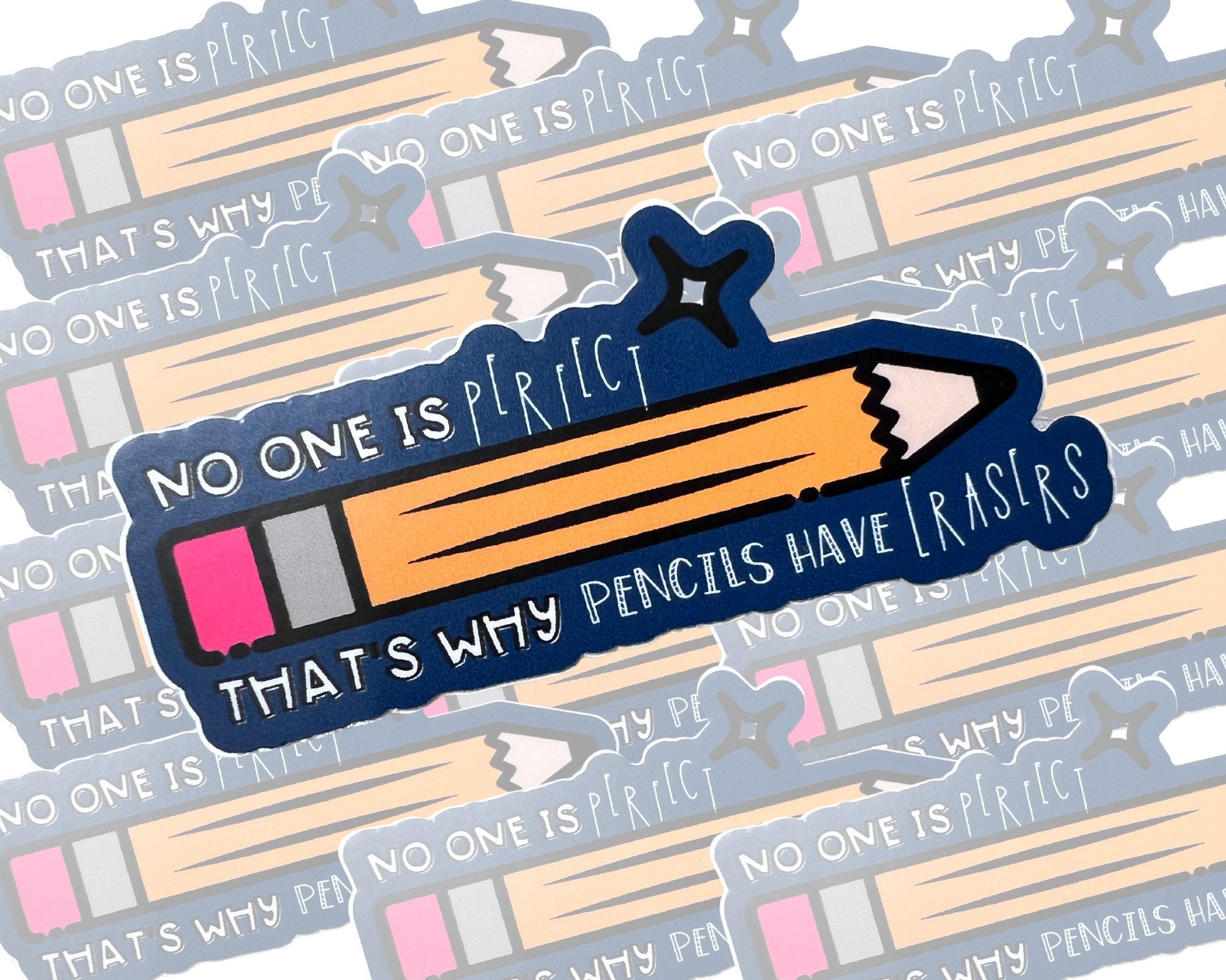 Everyone Makes Mistakes Sticker. Pencil Sticker Encouragement - Etsy
