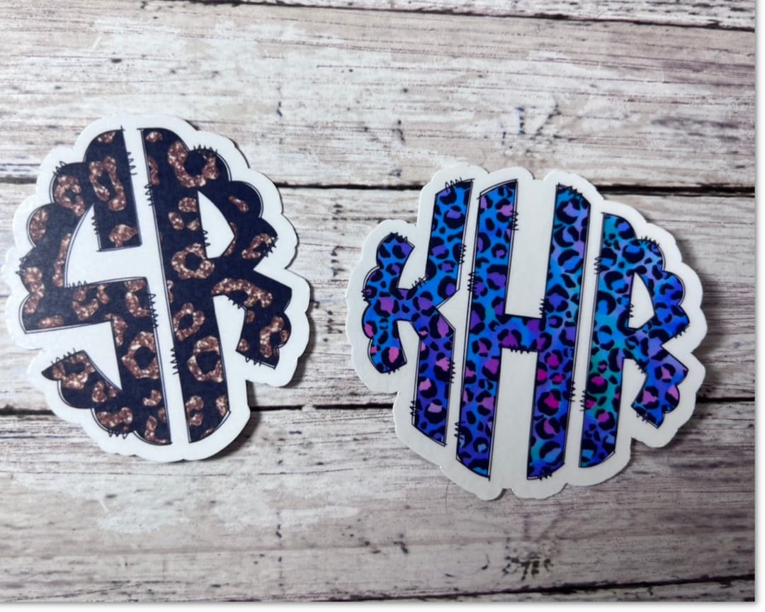 Custom Monogram Vinyl Sticker, Weatherproof Laptop Decal - Etsy