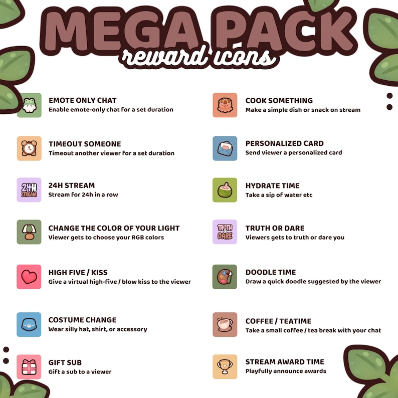 100x Mega Pack Reward Icons / Channel Point Reward Icon | 100x Reward ...