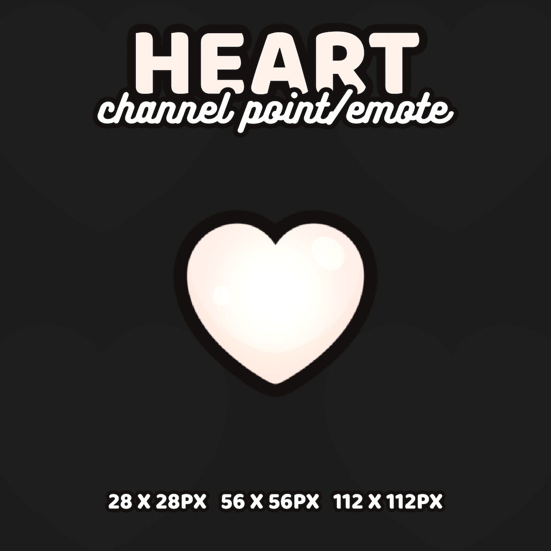 Heart Channel Point/emote | Kawaii / Cute / White | TWITCH - Etsy