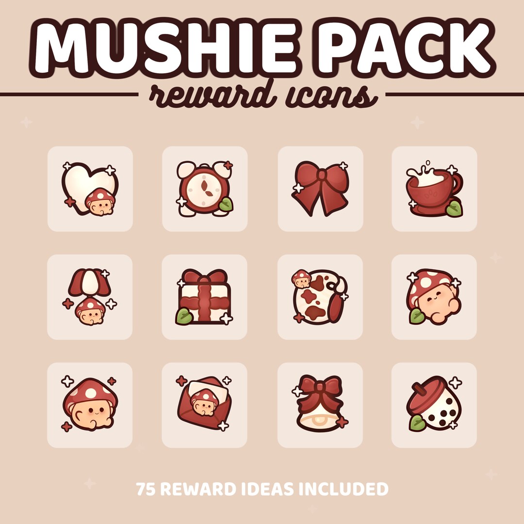 12x Kawaii Mushie Pack Reward Icon / Channel Point Reward Icons 75x ...