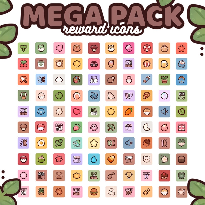 100x Mega Pack Reward Icons / Channel Point Reward Icon | 100x Reward ...