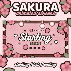 3x Animated Sakura Screens | Cozy / Cute / Pink / Cherry Blossom ...