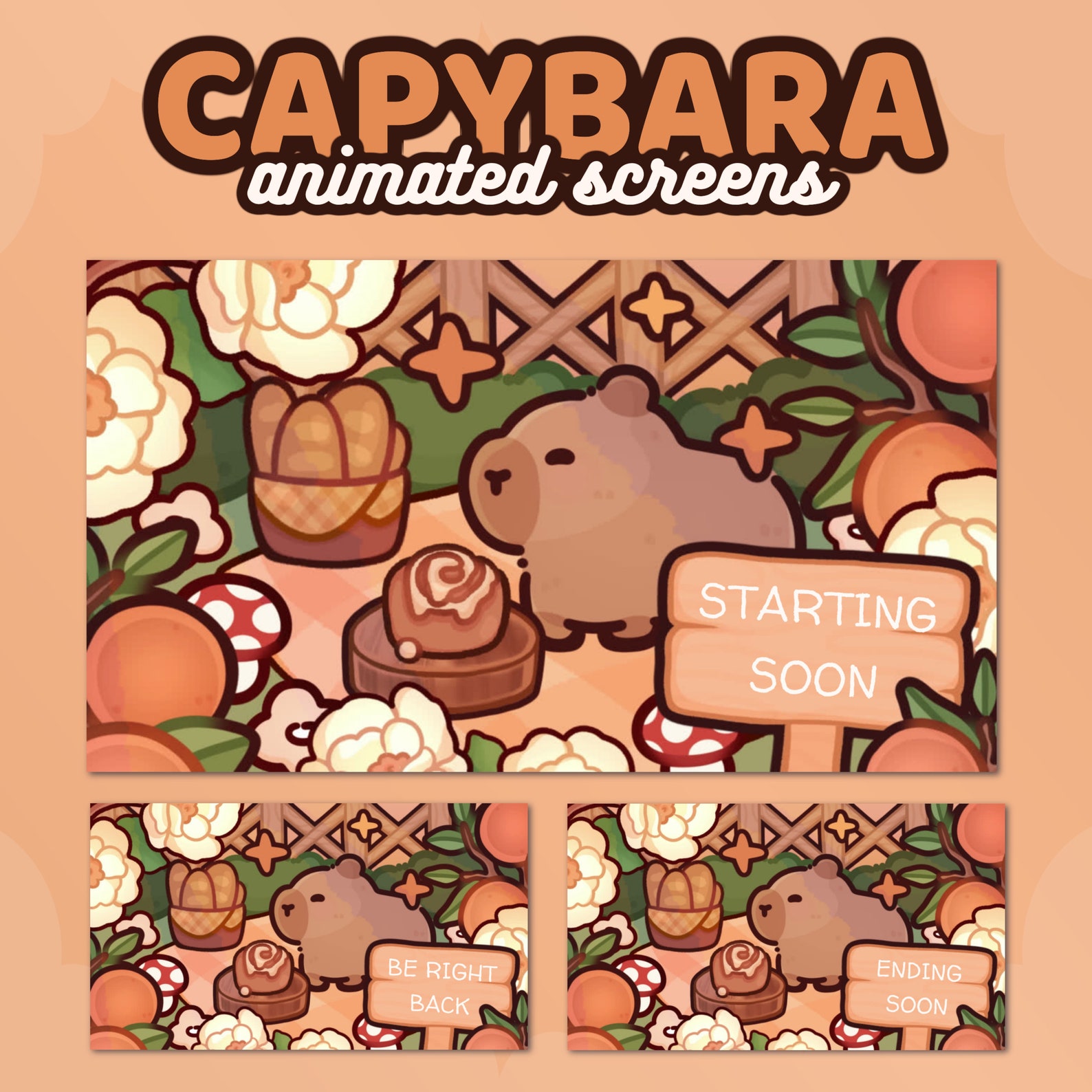 Capybara Complete Stream Package | Animated Screens, Overlays, Alert ...