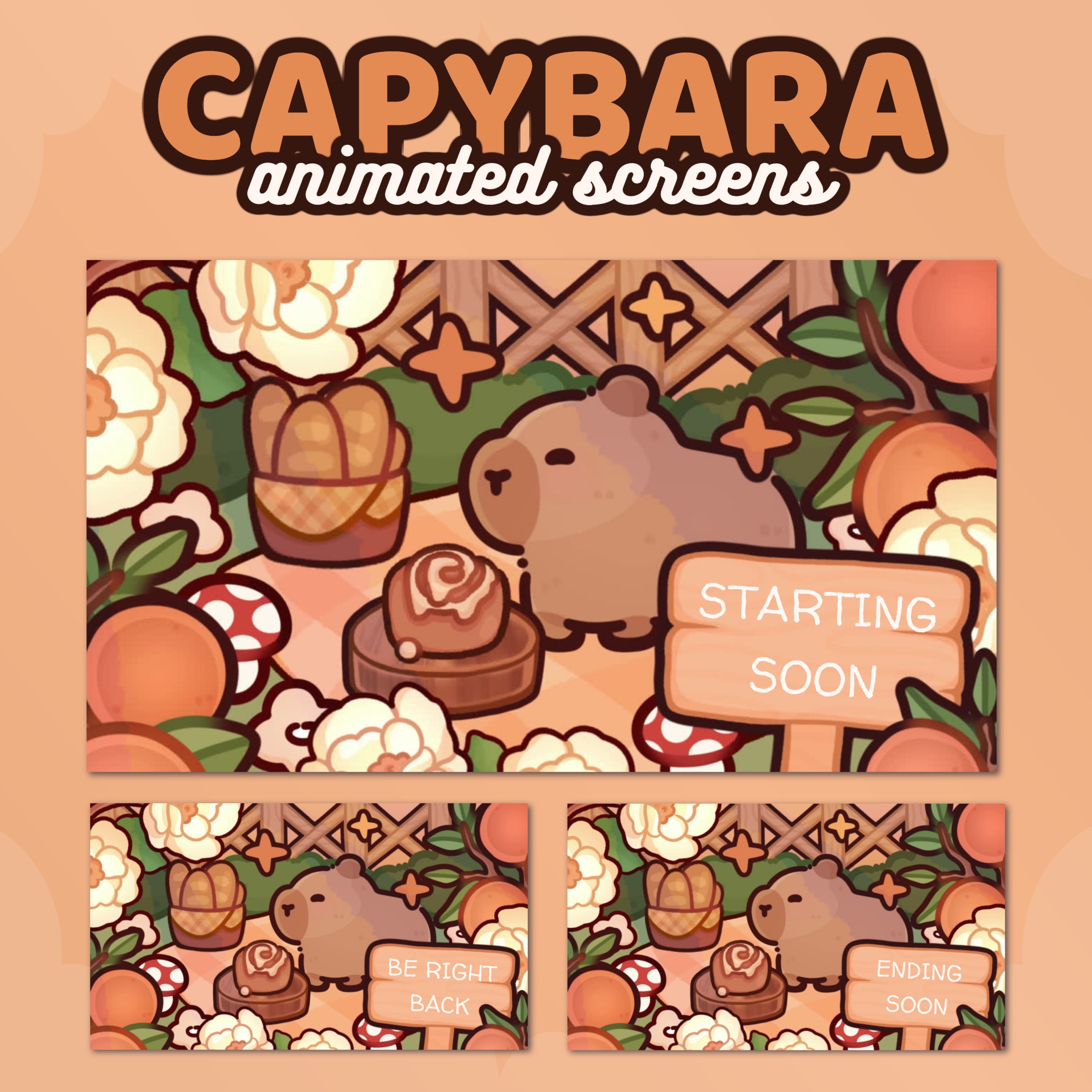 Capybara Complete Stream Package Animated Screens, Overlays, Alert ... Capybara Complete Stream Package Animated Screens, Overlays, Alert ...