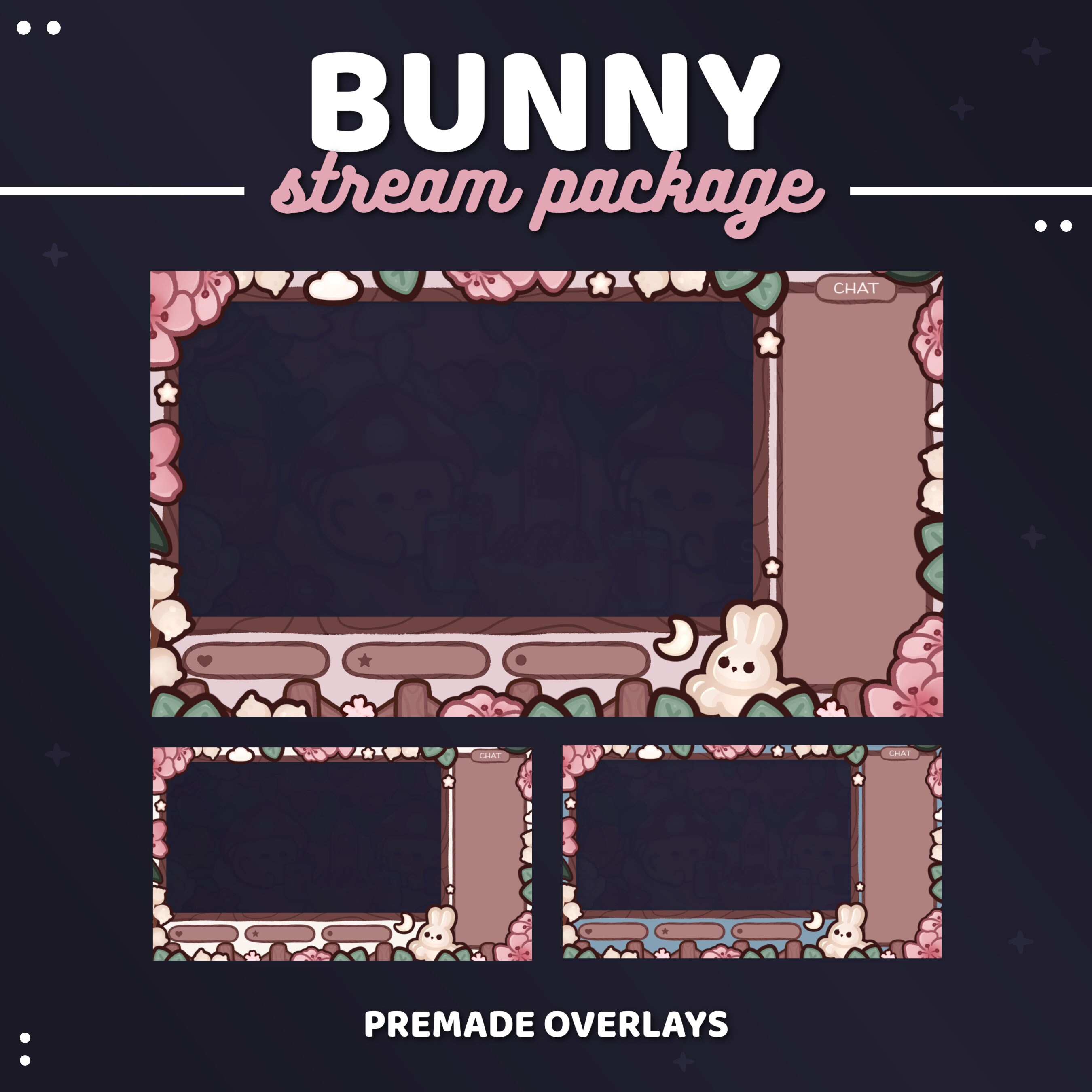 Bunny Complete Stream Package Animated Screens, Overlays, Alert, Banner ...