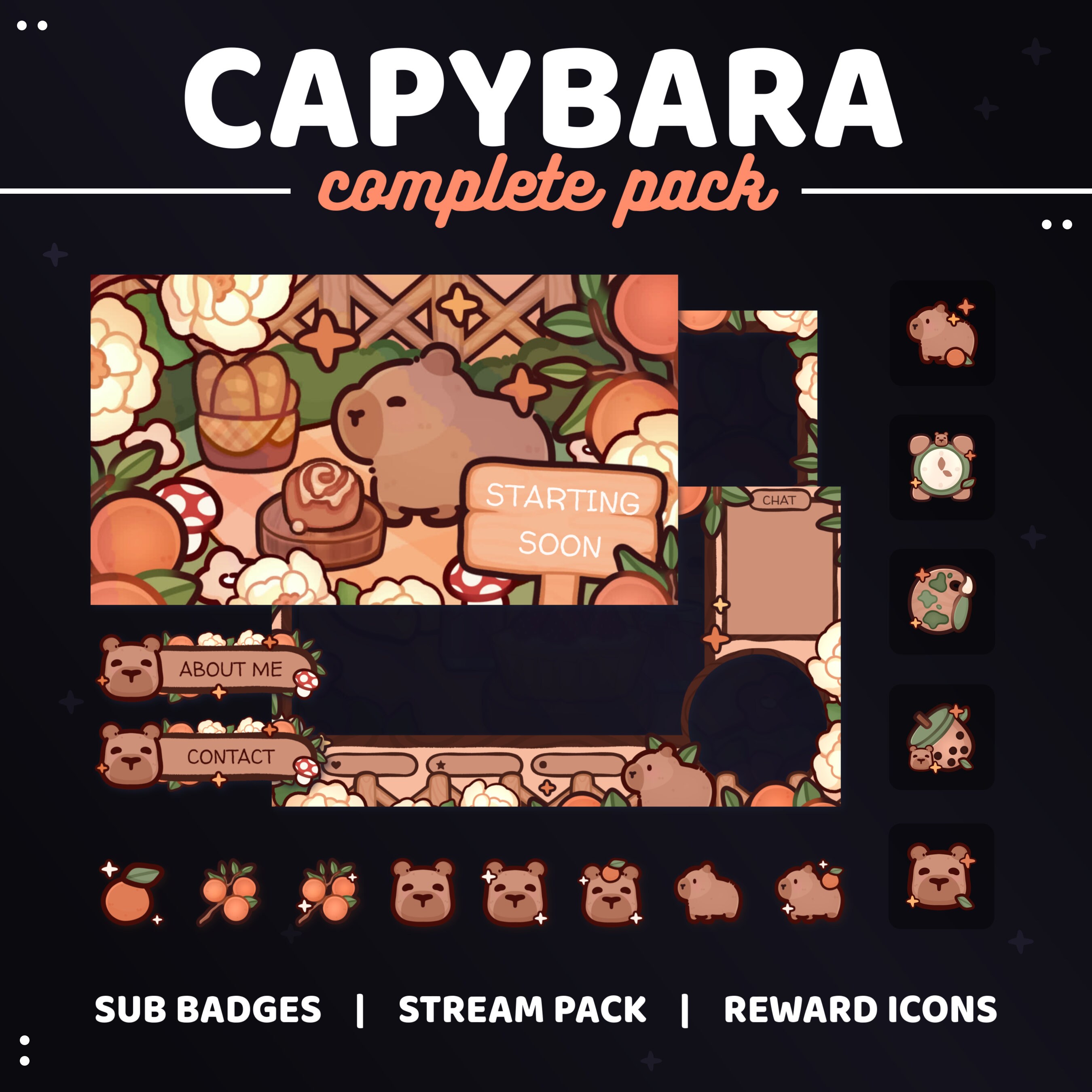 Capybara Complete Stream Package Animated Screens, Overlays, Alert ... Capybara Complete Stream Package Animated Screens, Overlays, Alert ...