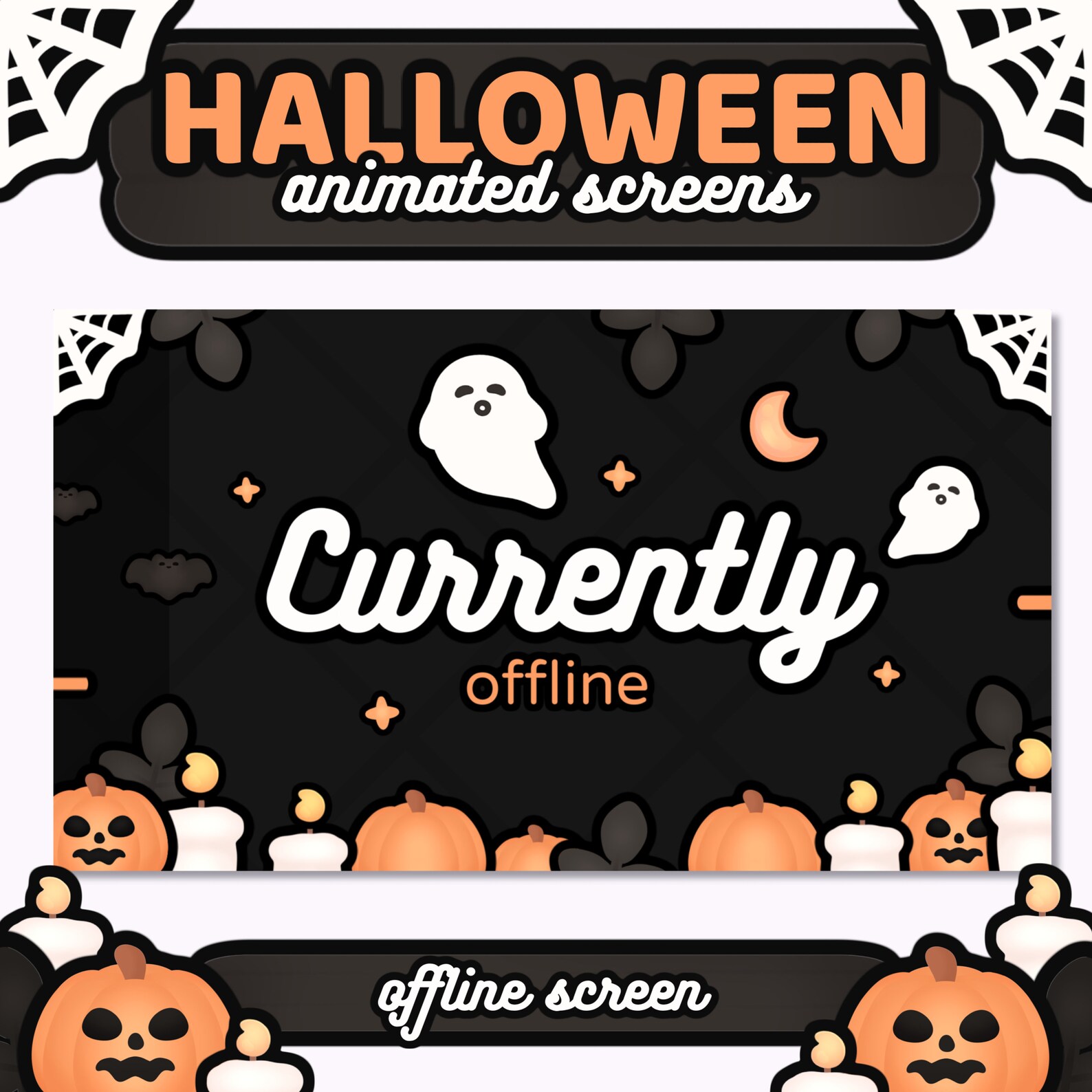 3x Animated Halloween Screens | Cozy / Cute / Dark / Pumpkin / Ghost ...
