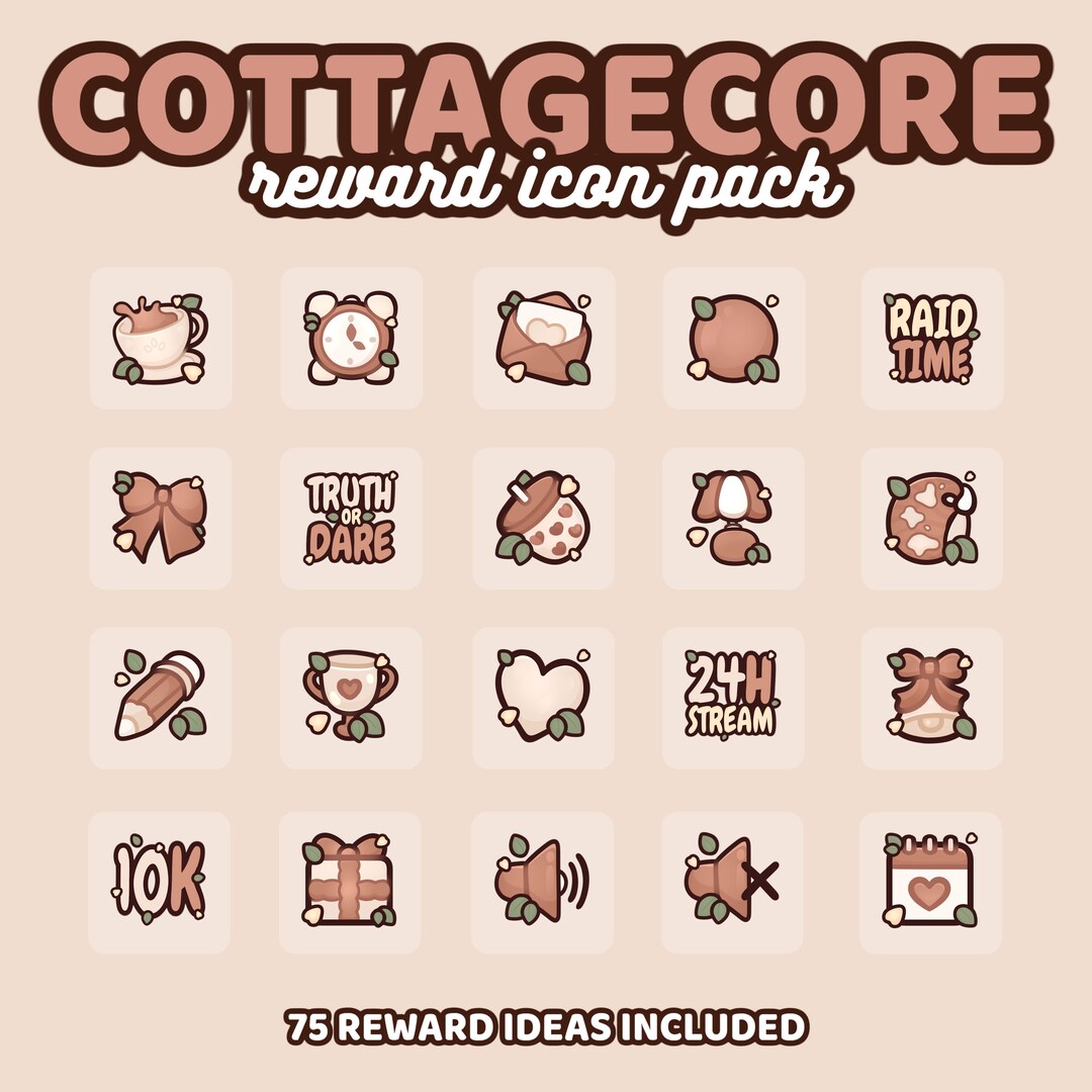 20x Cottagecore Pack Reward Icon / Channel Point Reward Icons | 75x ...